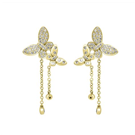 Orecchini A Farfalla In Oro Giallo Con Diamanti Oro Co Luxury Zone