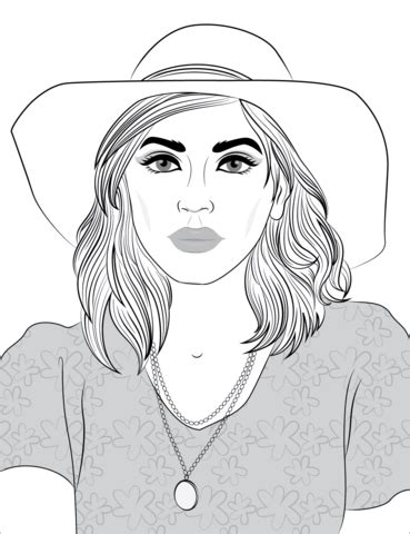 Woman Portrait Coloring Page Free Printable Coloring Pages
