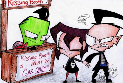 Invader Zim Gaz And Zim Kiss