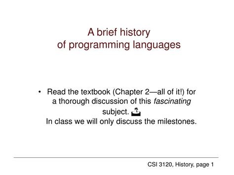 Ppt A Brief History Of Programming Languages Powerpoint Presentation