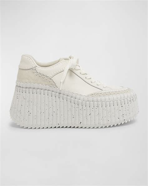 Naked Wolfe Sporty Platform Leather Low Top Sneakers Neiman Marcus