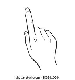 Line Drawing Hand Extended Index Finger Stock Vector Royalty Free