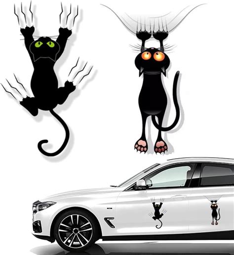 Autocollant Sticker Tête de Chat Noir Voiture Vinyle Scooter Car Tuning