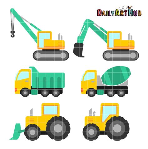 Construction Vehicles Clip Art Set Daily Art Hub Graphics