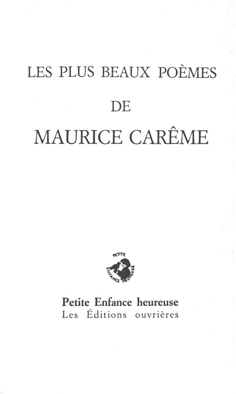 école références Les plus beaux poèmes de Maurice Carême 1985
