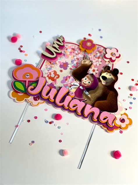 Cake Topper Personalizado Cake Topper D Con Shaker Masha Y El Oso
