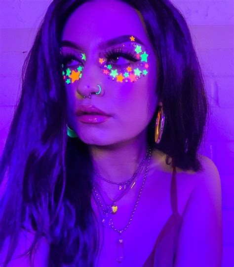 Uv Makeup Face Art Makeup Glowing Makeup Dark Makeup Rave Face