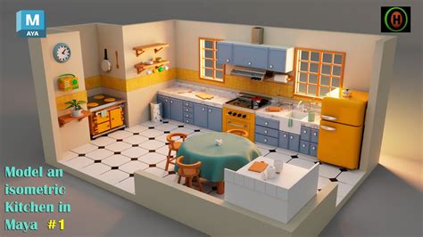 Autodesk Maya How To Model An Isometric Kitchen Part Of Youtube