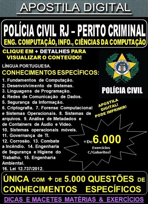 Apostila PC RJ Perito Criminal ENGª DA COMPUTAÇÃO INFORMÁTICA