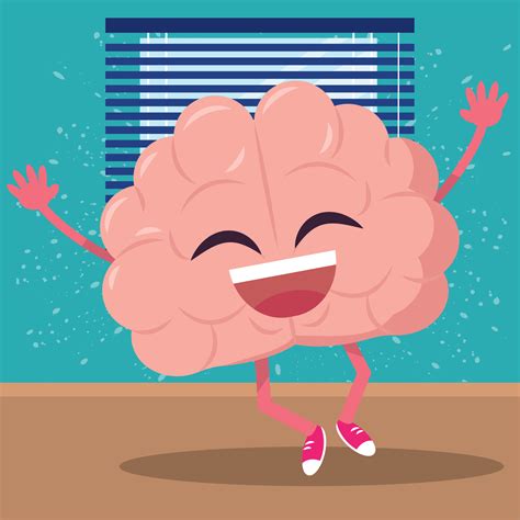 Isolated Cute Happy Brain Cartoon Character Vector 28270871 Vector Art