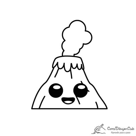 Cómo dibujar un Volcán Kawaii COMODIBUJAR CLUB