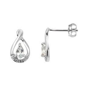 Puces D Oreilles Or Jaune Aigue Marine Coeur X Mm Ref