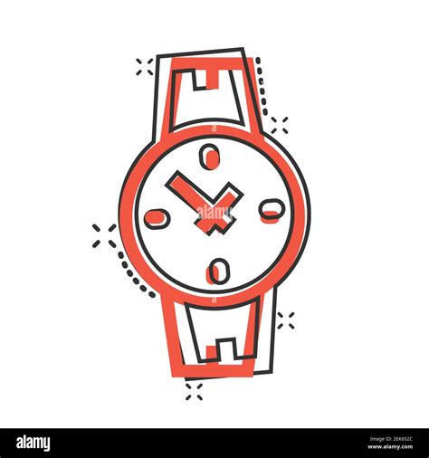 Icono de reloj de pulsera en estilo cómic Dibujo vectorial de dibujos