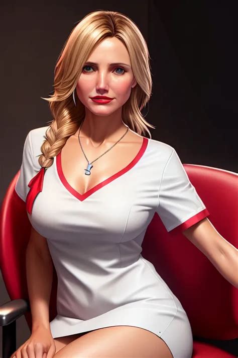Dopamine Girl A Color Pencil Draw Of Cameron Diaz Wearing Nurse