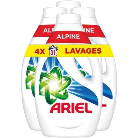 Ariel Lessive Liquide Power124 Lavages 4 X 31 Lavages AlpineEfficace