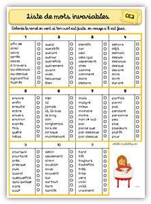 Liste De Mots Invariables