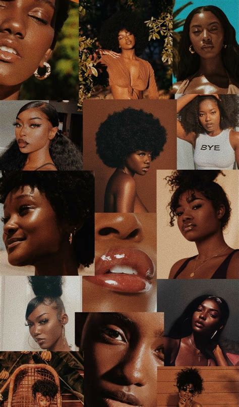 The Collage Shows Many Different Images Of Women With Natural Hair And