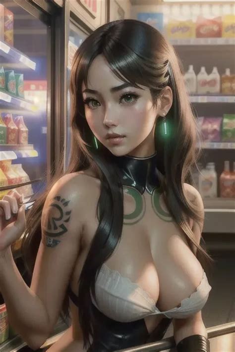 Dopamine Girl A Illustration Of Haruna Kojima Naked Touching Breasts