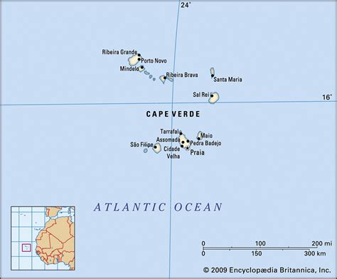 Map Of Cape Verde And Geographical Facts Where Cape Verde On The World