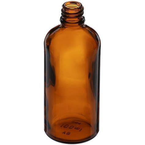 100 Ml Amber Glass Dropper Bottle 18 Mm Neck Finish Round Base