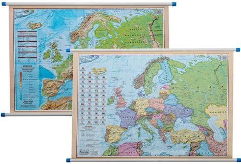 Amazon Europa Mapa Scienna Dwustronna Polityczno Fizyczna 1 12
