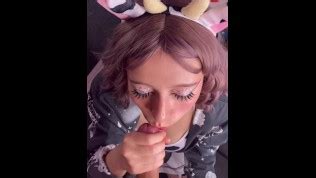 TikTok Whore Suck Cock And Get Cum On Her Face POV Blowjob