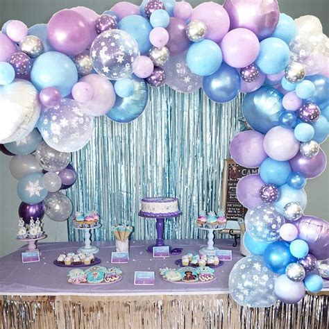 Snowflake Party Balloon Garland Kit Ice Princess Birthday Etsy Artofit