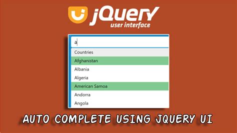 Autocomplete Input Using JQuery UI