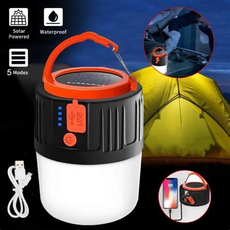LED CAMPING LAMPE Solarleuchte USB Aufladbar Solar Laterne Garten