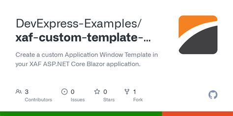 github devexpress examples xaf custom template blazor create a custom application window