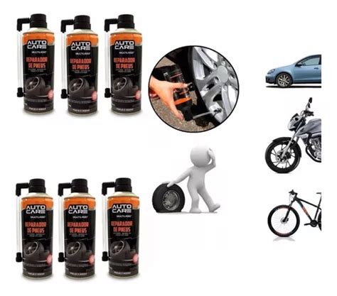 Kit 6 Spray Reparador Instantâneo De Furo Pneu Carro Moto Frete grátis