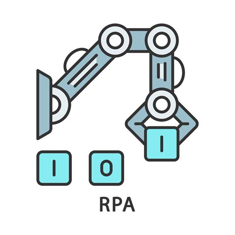 ícone de cor rpa braço robótico industrial robô manipulador mão