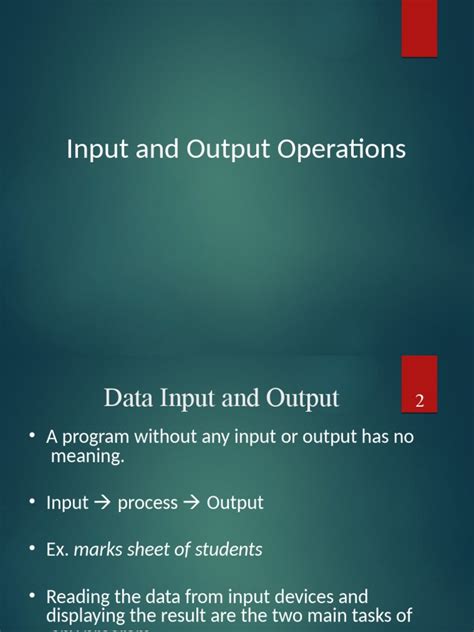 input and output operations pdf input output subroutine