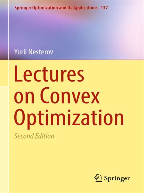 lectures on convex optimization pdf mathematical optimization mathematical model