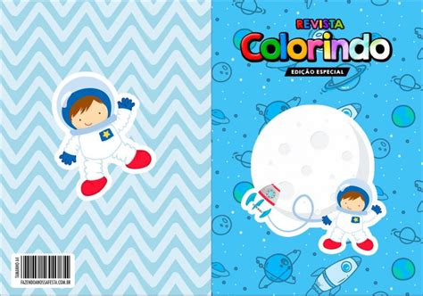 Capa Livrinho Para Colorir Astronauta Cute Fazendo A Nossa Festa