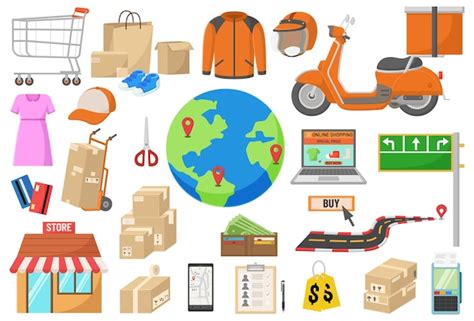 Premium Vector Set Of Delivery Service Elements