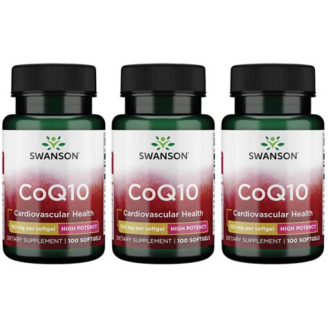 Swanson Coq10 High Potency 100 Mg 100 Sgels 3 Pack Walmart