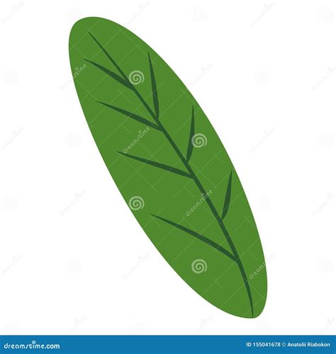 Green Banana Leaf Icon Cartoon Style Stock Vector Illustration Of