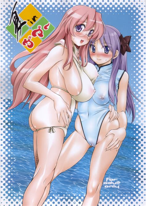 Rule 34 2girls Ass Backboob Between Labia Blue Eyes Blush Bow Breast Press Breasts Cameltoe