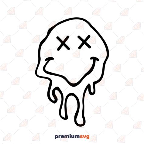 Melting Smiling Face Svg Drippy Smiley Face Svg Cut File PremiumSVG