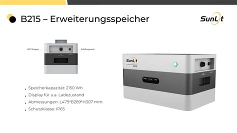 SunLit B215 Erweiterungsbatterie Erweiterungsakku Solarspeicher für