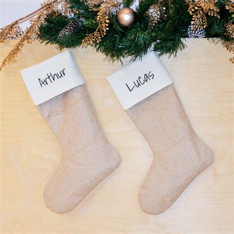 Botte de Noël personnalisée en jute NameOnIt