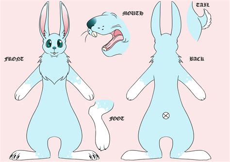 Rabbit Fursona Reference Sheet Hi Res Transparent Png Art