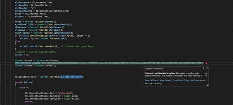 c system accessviolationexception attempted to read or write protected memory this is