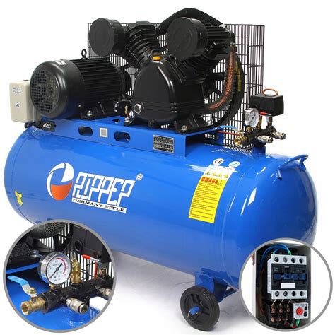 KOMPRESOR OLEJOWY 200L SPRĘŻARKA 8 BAR 400V 2 TŁOKI 5 5 HP REGULATOR