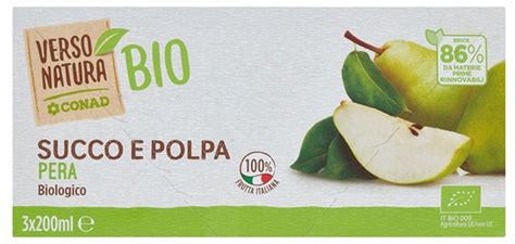Test E Recensione VERSO NATURA CONAD BIO SUCCO E POLPA DI PERA
