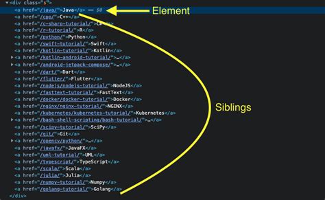 Get All Sibling Elements Selenium Java