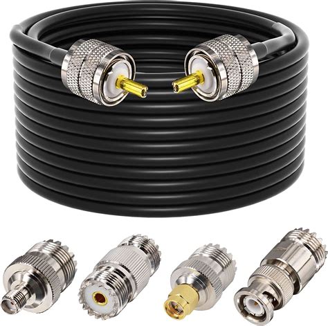 Radio Coaxial Cable 50 Ohm Rg58 UHF Pl259 Male To Male Cable UHF So239