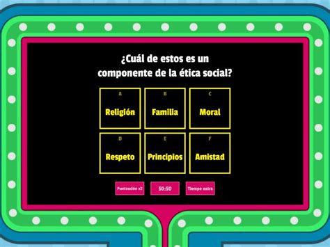 Ética social y moral religiosa Gameshow quiz