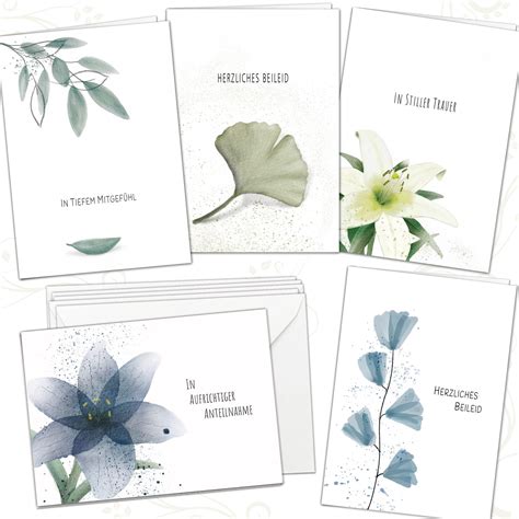 Edition Seidel Set Einf Hlsame Premium Trauerkarten Beileidskarten